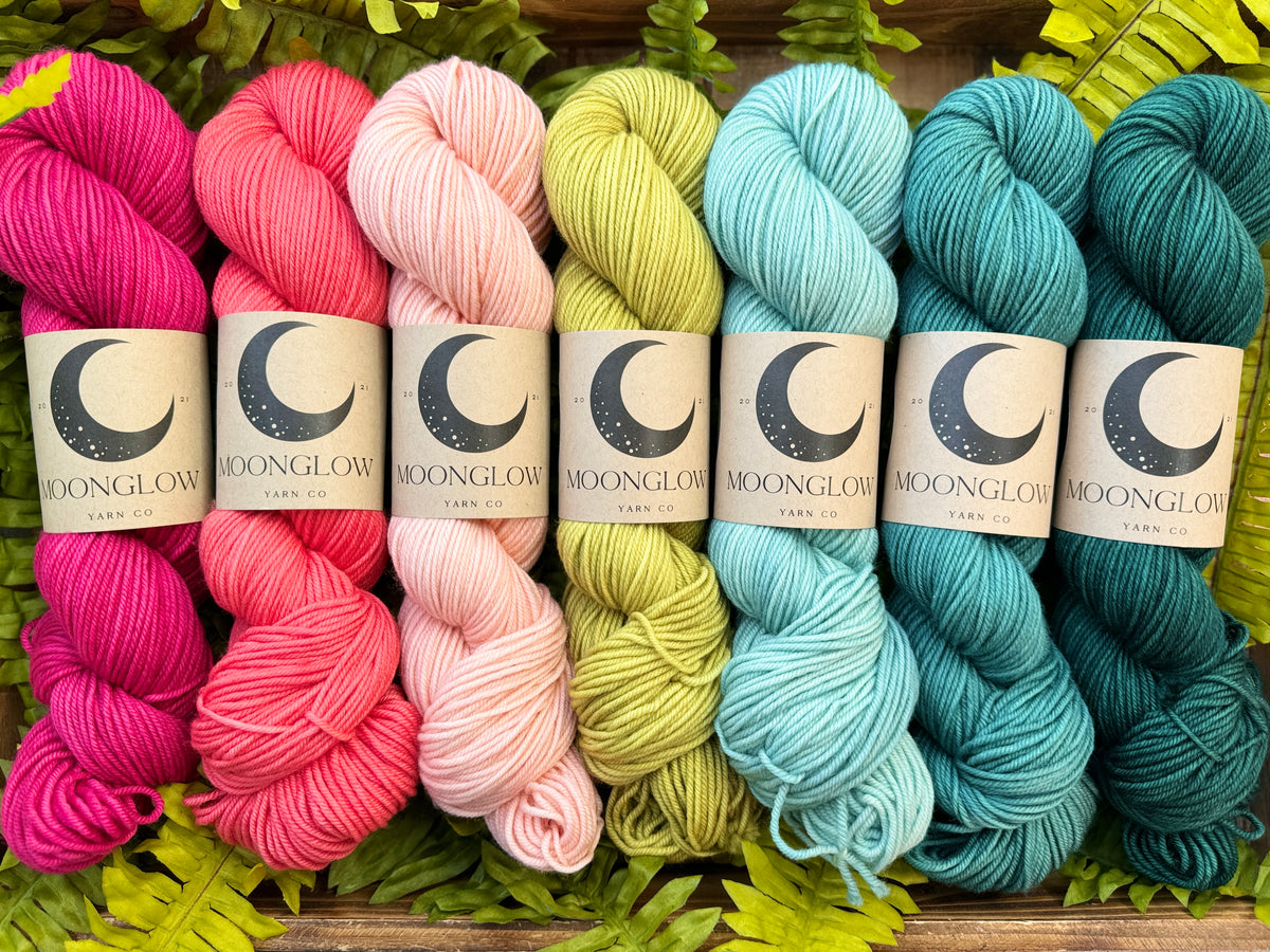 Merino Nylon Sock Jade Jungle Color Kit-Ready to Ship! – Moonglow Yarn Co
